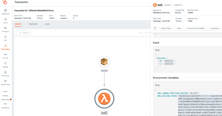Observing AWS Lambda IOT Devices