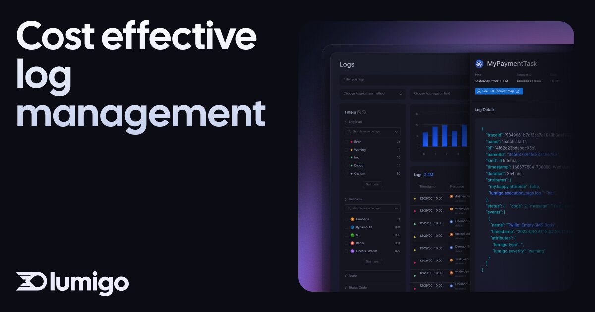 Log Management Platform Page - Lumigo